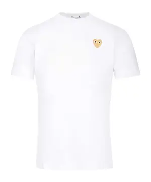 Play Comme Des Garcon Comme Des Garçons Play Logo Embroidered Crewneck T-shirt - White