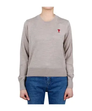 Ami Embroidered Heart Logo Sweater