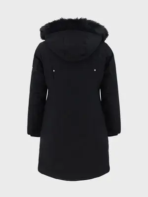 Moose Knuckles Logo Plaque Hooded Down Parka - Black