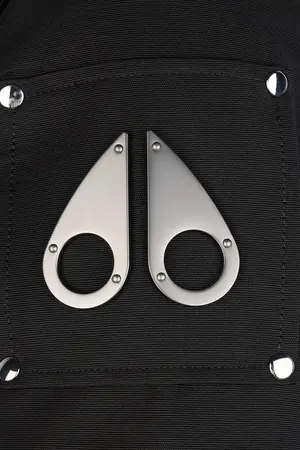 Moose Knuckles Logo Plaque Hooded Down Parka - Black