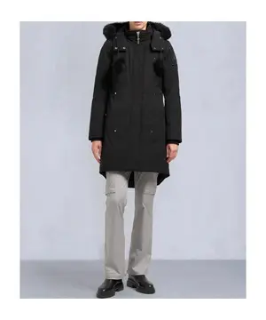 Moose Knuckles Logo Plaque Hooded Down Parka - Black