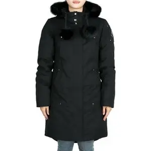 Moose Knuckles Logo Plaque Hooded Down Parka - Black