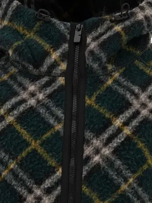 Burberry Checked Hooded Zip-up Jacket
