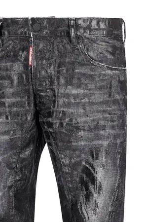 Dsquared2 Five-pocket Jeans With Textured Finish - Black