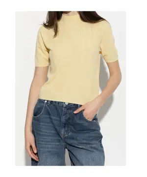 Officine Générale Laya Ribbed Mock-neck Knitted Top - No