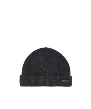 Emporio Armani Ribbed Cashmere Beanie Hat - Gray
