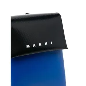 Marni Logo Printed Two Toned Strappy Phone Pouch