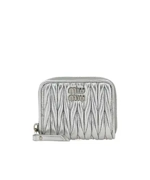 Miu Miu Matelassé Coin Purse - Silver