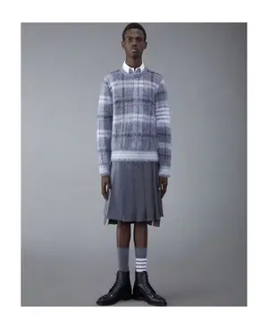 Thom Browne Plaid Crewneck Long-sleeve Jumper