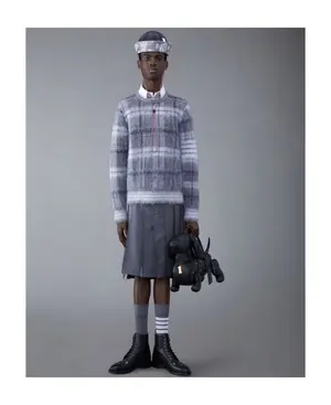 Thom Browne Plaid Crewneck Long-sleeve Jumper