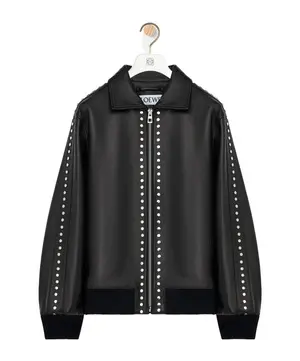 Loewe Stud Embellished Bomber Jacket - Black