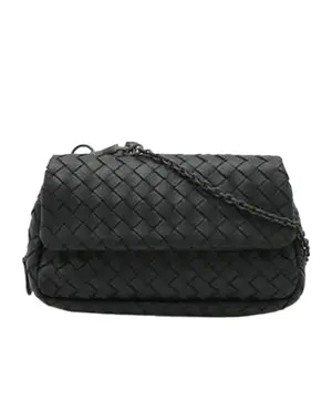 Bottega Veneta Braided Flap Shoulder Bag - Black