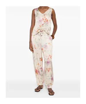 Herno Floral Printed Elasticated Cuffed Trousers