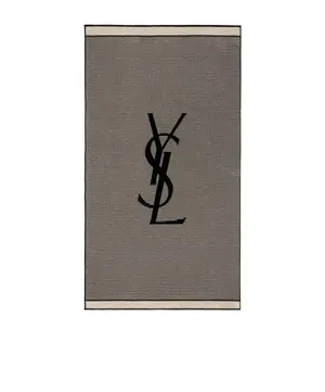 Saint Laurent Cassandre Striped Towel - Black