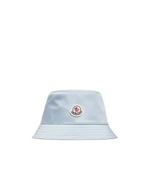 Moncler Moncler Logo Patch Reversible Bucket Hat Light Blue