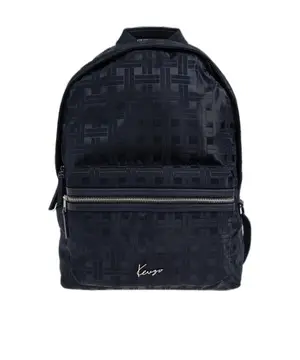 Kenzo Woven Pattern Zipped Backpack - Black