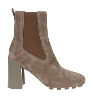 Hogan Round Toe Block Heel Chelsea Boots