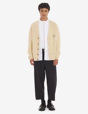 Maison Kitsuné Fox Head Embroidered Knitted Cardigan - Nude