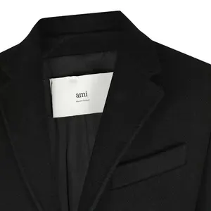 AMI Paris Single Breasted Coat - Black