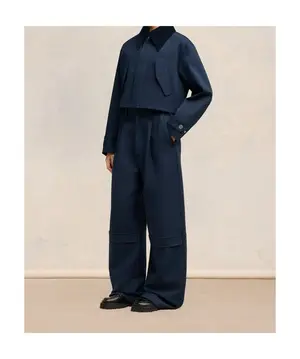Ami Cropped Jacket With Zipper Details