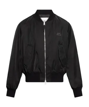 AMI Paris Twill Bomber Jacket - Black
