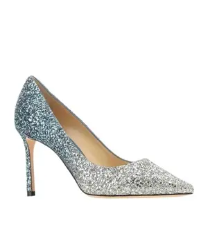 JIMMY CHOO Pointed-toe Stiletto High Heels With Glitter Embellishments