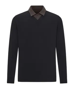 ROBERTO COLLINA Contrast-collar Cotton-piquet Polo Shirt - Black