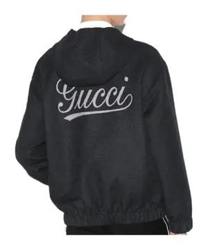 Gucci Wool Hooded Zip-up Jacket