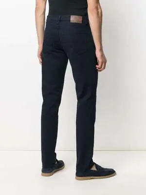 Brunello Cucinelli Straight Leg Jeans With Logo Detail - Black