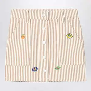 Kenzo Striped Mini Skirt With Appliqu