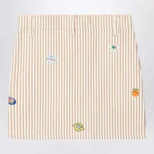 Kenzo Striped Mini Skirt With Appliqu