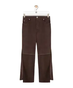 Loewe Trousers In Suede Goatskin - Black