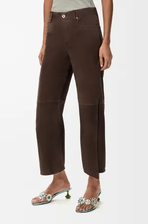 Loewe Trousers In Suede Goatskin - Black