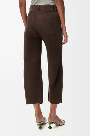 Loewe Trousers In Suede Goatskin - Black