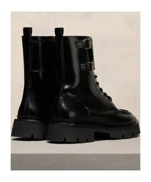 AMI Paris Lace-up Double Strap Boots