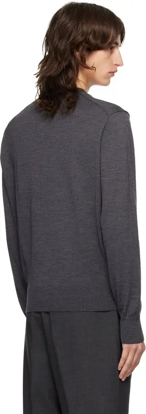 AMI Paris De Coeur Embroidered Crewneck Jumper - Gray