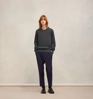 AMI Paris De Coeur Embroidered Crewneck Jumper - Gray