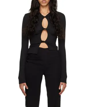 Christopher Esber Open Twist Cut-out Detailed Long Sleeve Top