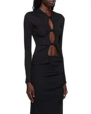 Christopher Esber Open Twist Cut-out Detailed Long Sleeve Top