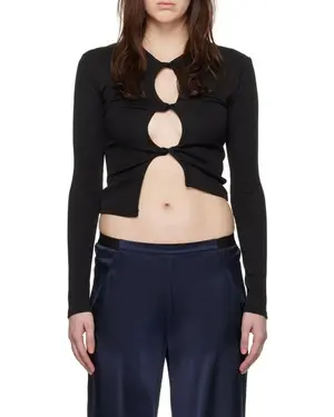 Christopher Esber Open Twist Cut-out Detailed Long Sleeve Top