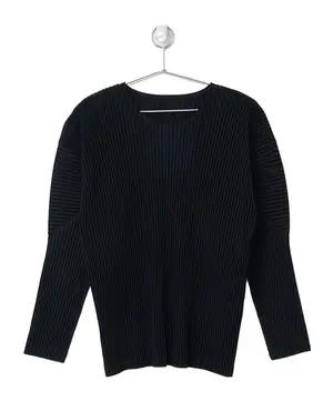 Issey Miyake Pleated Long-sleeve Sweatshirt - Black