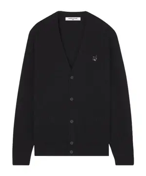 Maison Kitsuné Bold Fox Head-patch Button-up Cardigan - Black