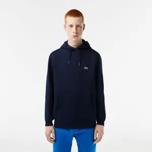Lacoste Logo Embroidered Drawstring Hoodie - Black