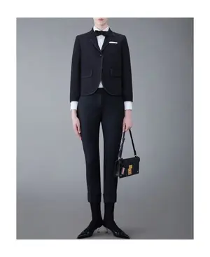 Thom Browne Cropped Tailored Pants With Turn-up Hem