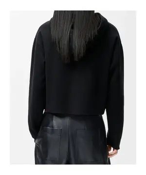 Loewe Zip-up Drawstring Knitted Hoodie - Black