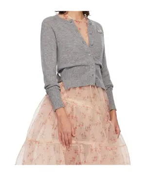 Simone Rocha Long-sleeved Cashmere Knit Cardigan