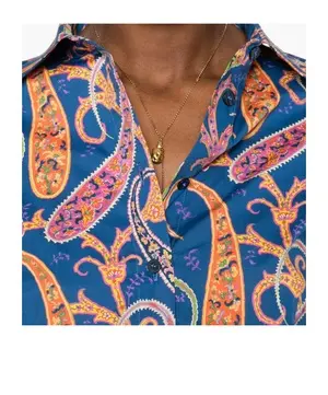 Etro Paisley Pattern Long Sleeve Shirt - Transparent Blue