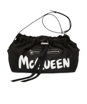 Alexander McQueen Logo Print Drawstring Shoulder Bag