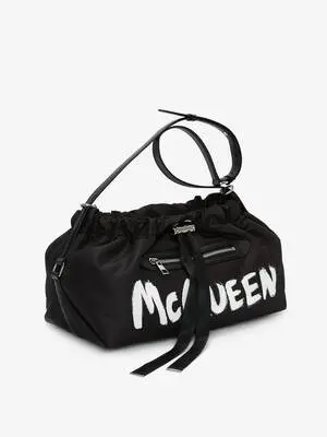 Alexander McQueen Logo Print Drawstring Shoulder Bag