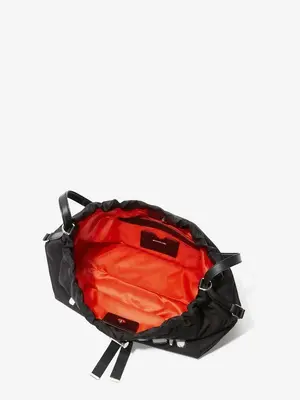 Alexander McQueen Logo Print Drawstring Shoulder Bag